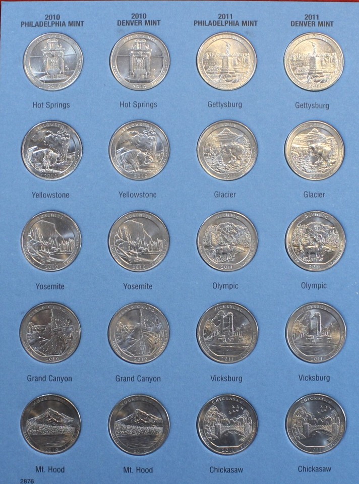 2010-2015 P&D ATB National Park Quarters New Whitman Folder 60 Coins ...