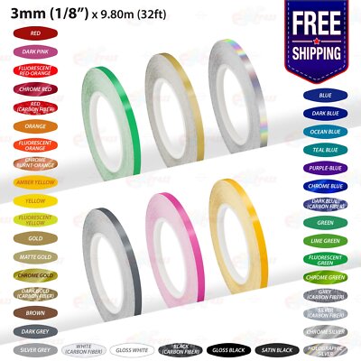 1/8" PIN STRIPE Car Model Pinstriping Decal Self Adhesive TAPE Vinyl ...