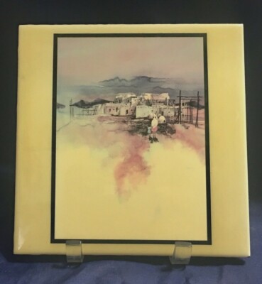 Vintage Michael Atkinson decorative tile Pueblo Sunset by Made in USA ...