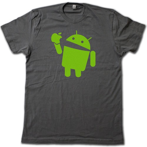 Android Eats Apple Super Soft Cotton T-Shirt FUNNY & Nerdy computer ...