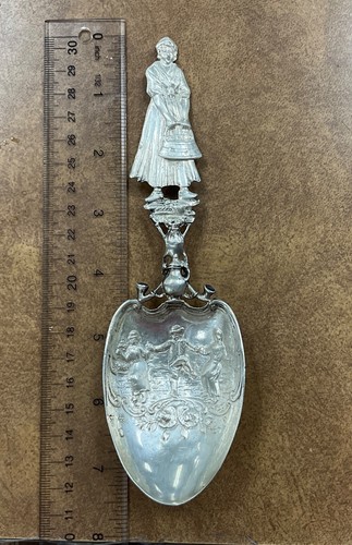 Rare Antique Sterling Silver Spoon, German Hallmarks, dancing people 1. ...