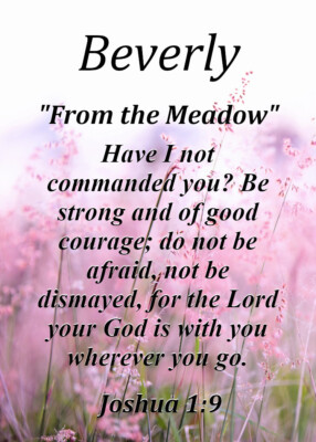 Beverly "From the Meadow" Keepsake Name Meaning Card with Bible Verse ...