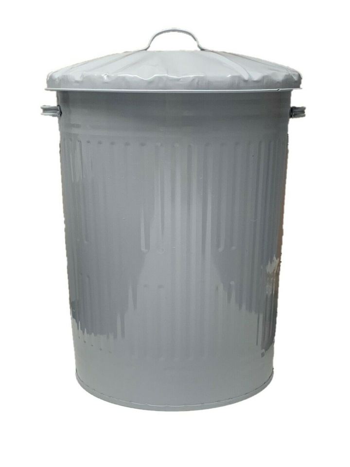 LARGE 90L METAL DUSTBIN TRASH RUBBISH RECYCLE WASTE STORAGE BIN ...