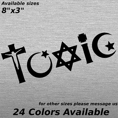 Toxic religion decal sticker atheist anti religion logic imaginary ...