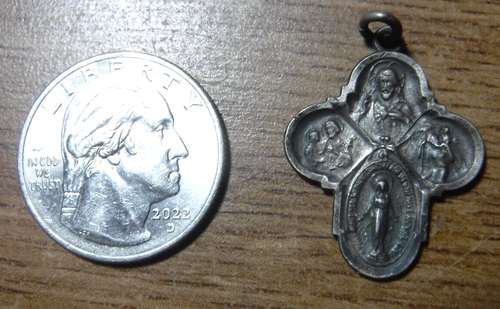 Catholic Four Way Cross Medal, Solid Sterling Silver | eBay