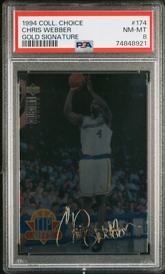 1994 Collector's Choice Gold Signature Chris Webber PSA 8 #174 Rare SP ...