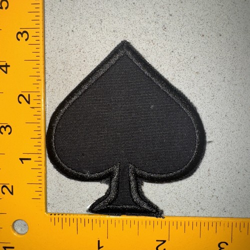 BLACK SPADE iron-on embroidered PATCH PLAYING CARD SUIT Biker APPLIQUE | eBay