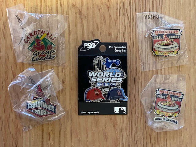 LOT OF 5 ST LOUIS CARDINALS BASEBALL COLLECTOR PINS 2003 2004 WORLD ...