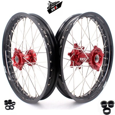 KKE 19'' Flat Track Wheels Rims for CRF250R/450R CR250R 2004-2012 Red ...
