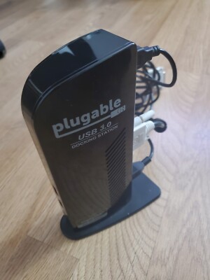 Plugable UD-3900 USB 3.0 Docking Station Hub Dual Monitor No AC ADAPTER ...