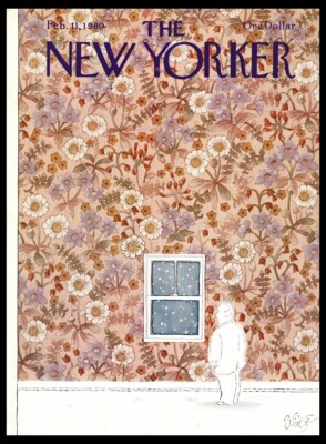 New Yorker magazine COVER ONLY Feb 11 1980 Michael Witte art-Flower ...