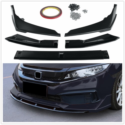 5pcs For Honda Civic 10th Gen 2019 2020 Black Front Bumper Lip Body Kit ...