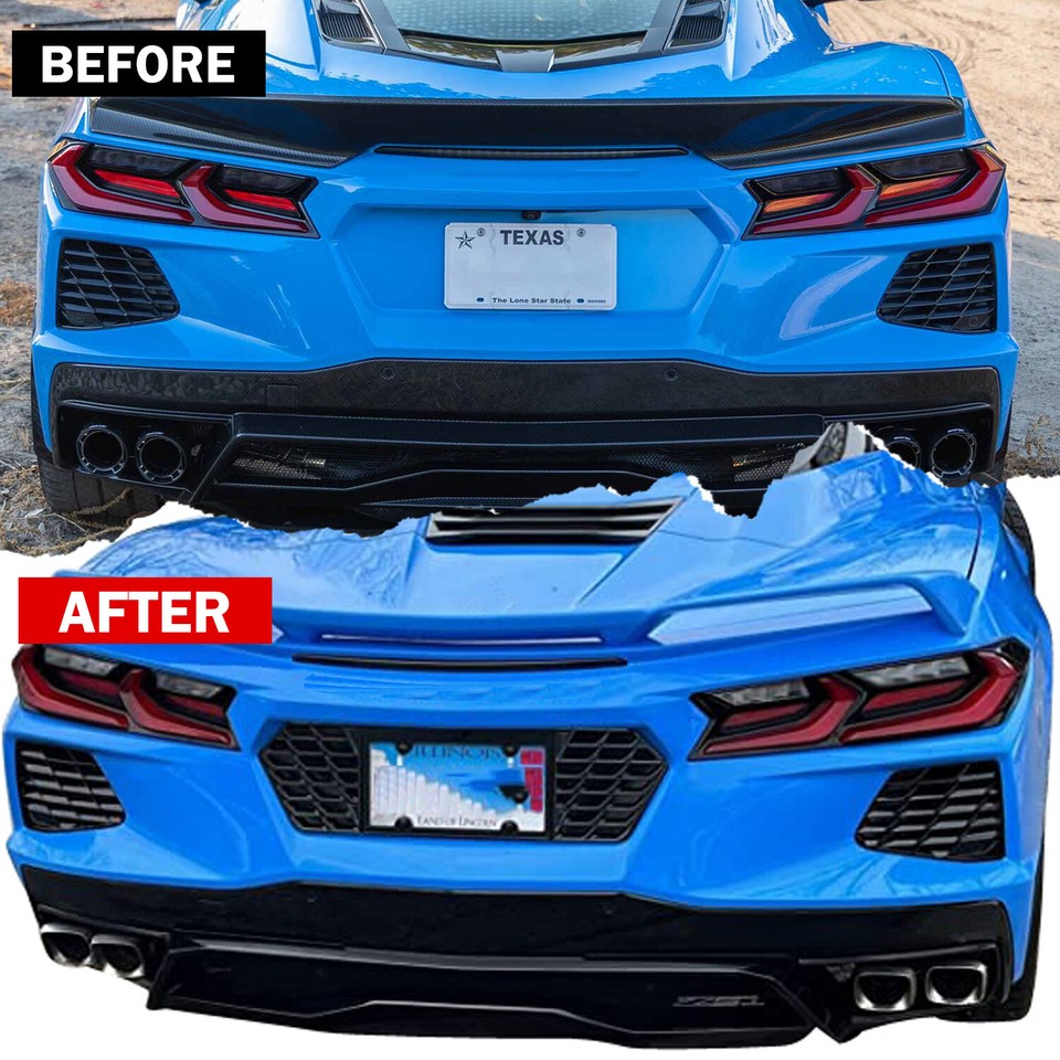 Rear Number License Plate Frame for C8 Corvette Carbon Fiber Flash 2020 ...