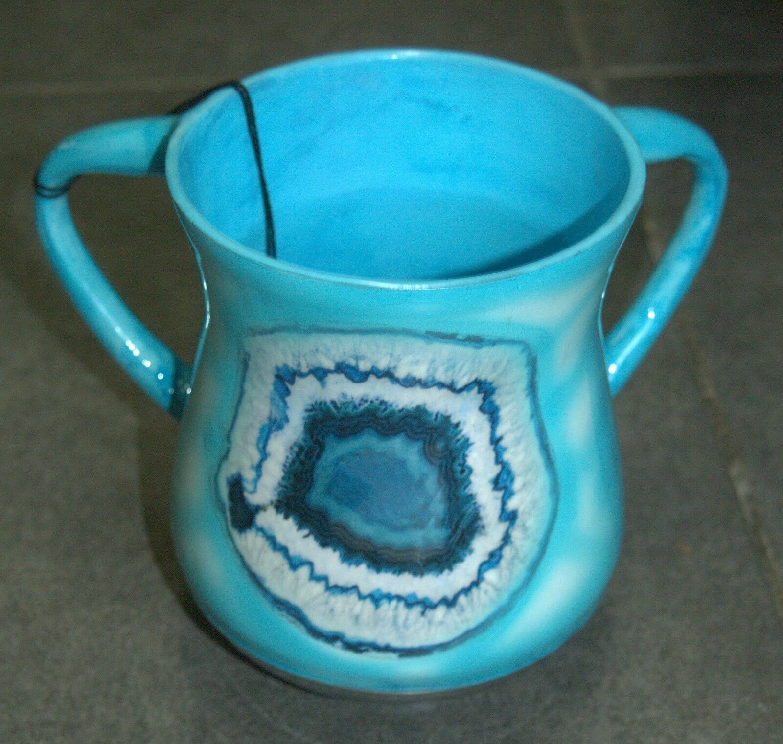 Judaica Hand Wash Cup Netilat Yadayim Last Water Aluminum Natla Tie Dye ...