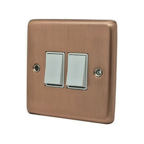 Brushed Matt Satin Copper Plug Sockets Light Switches Dimmers - Whole ...