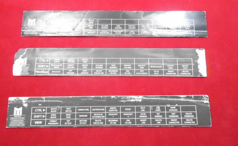 Acorn BBC Master 4 program Function key strip, original | eBay