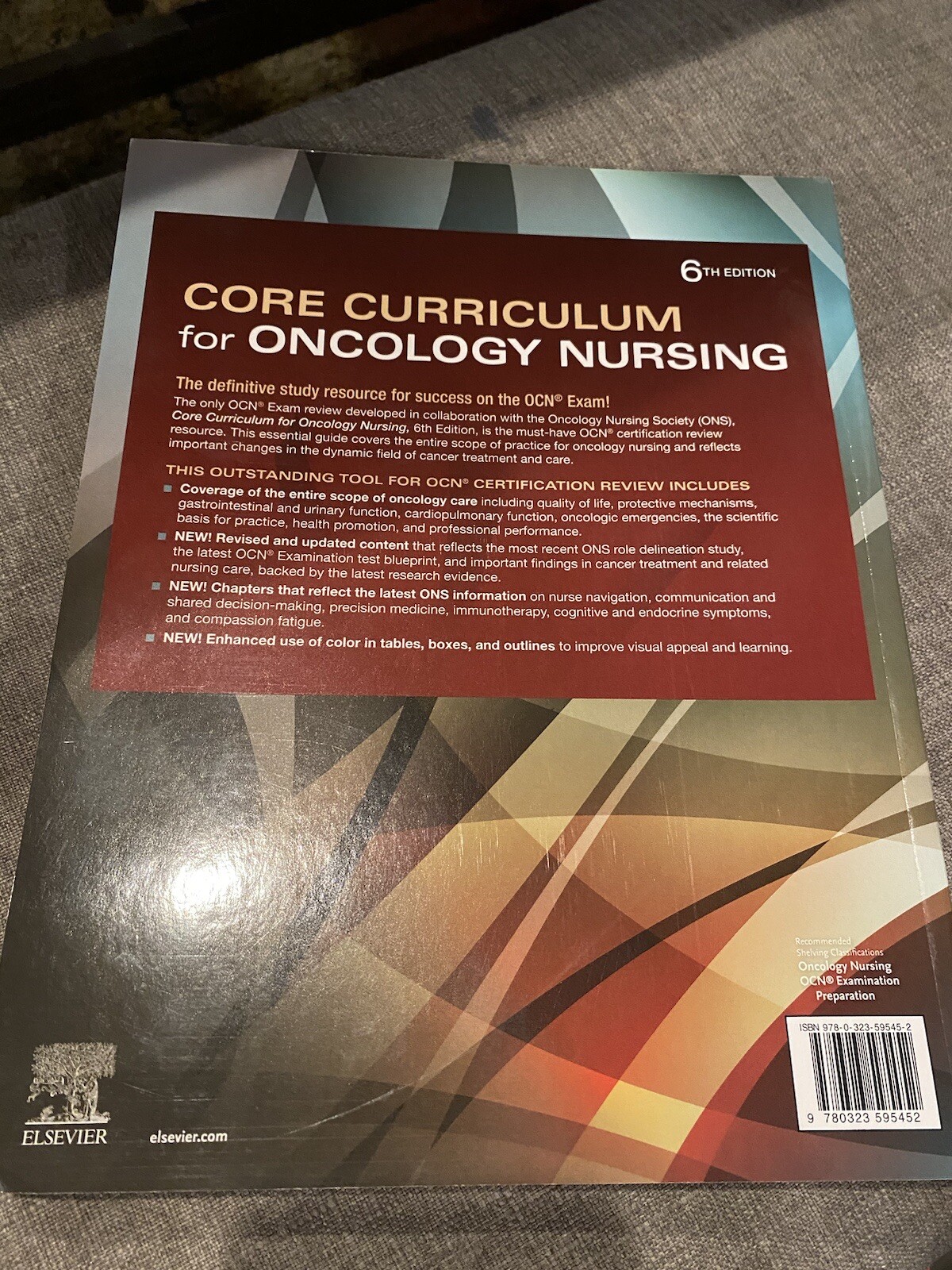 Core Curriculum for Oncology Nursing by Oncology Nursing Society (2019 ...