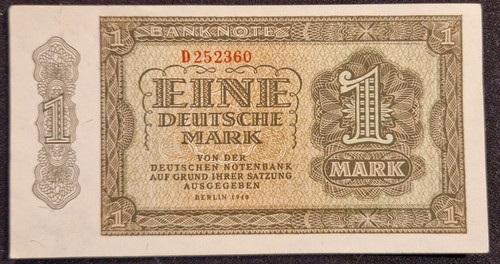 seltener Geld Schein 1 Mark 1948 Deutsche Notenbank DDR SBZ Serie D mit ...