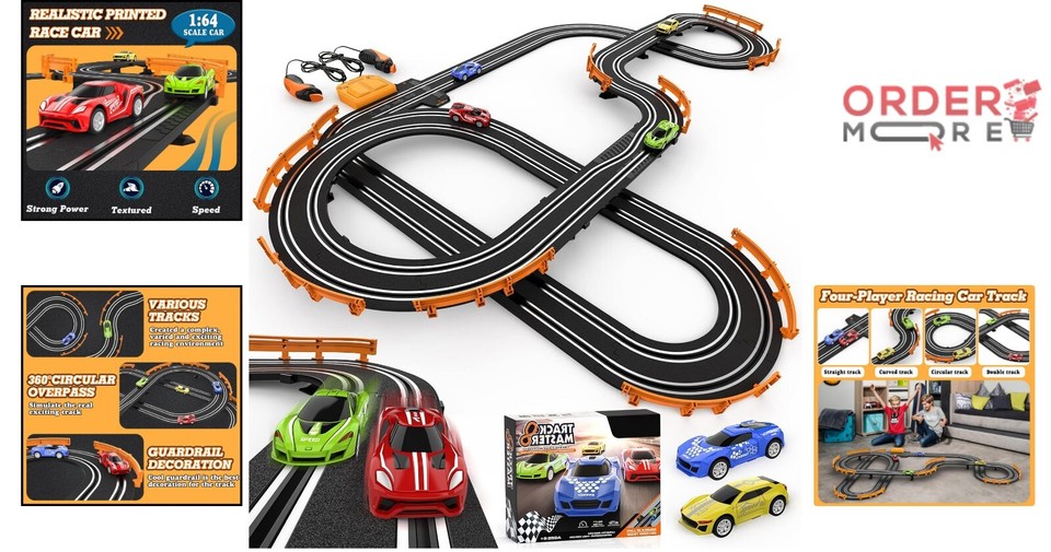 Electric & Battery Slot Car Track Set with Lap Counter - Perfect Gift ...