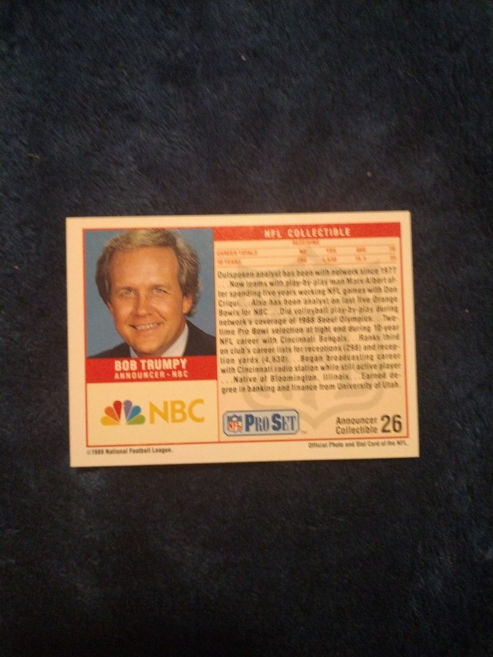 1989 Pro Set Bob Trumpy #26 | eBay