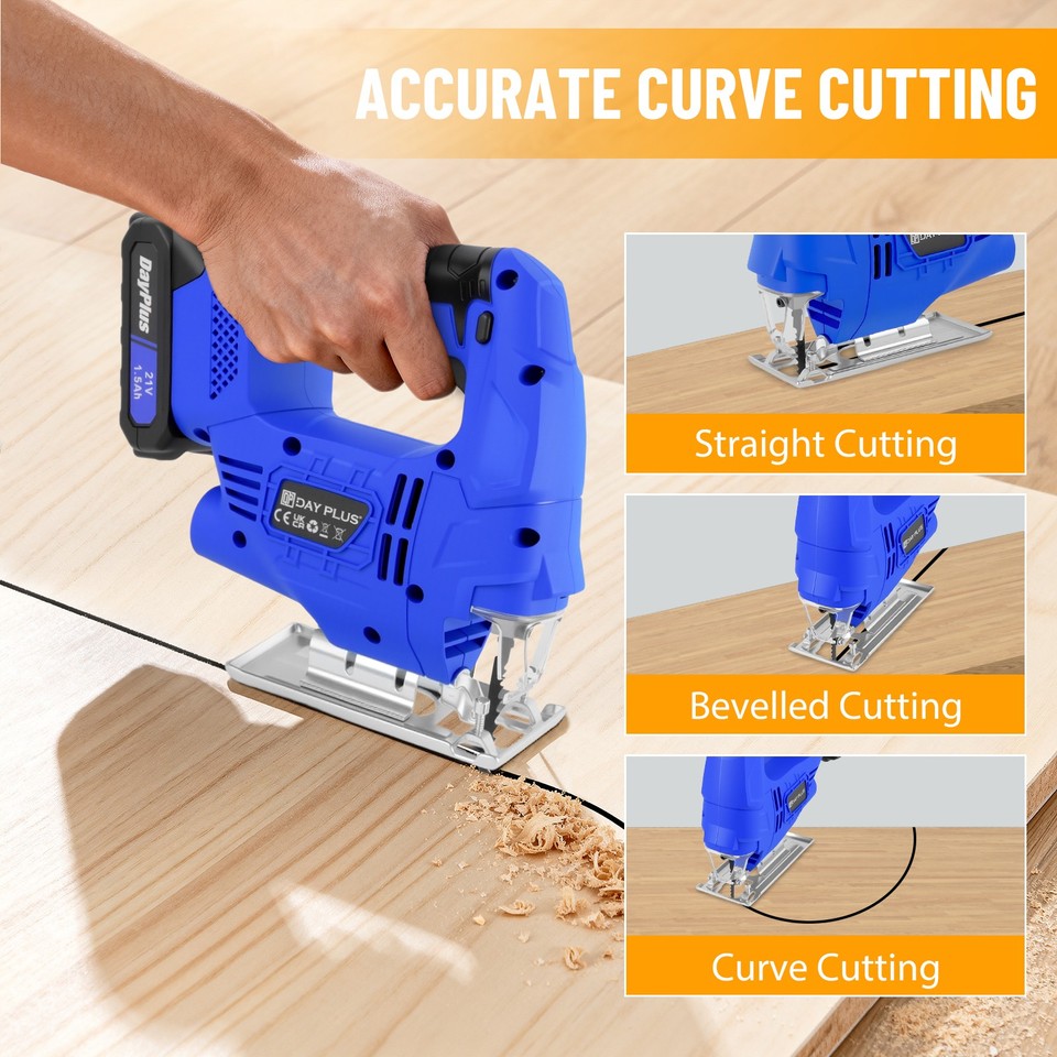 Cordless Jigsaw 21V Electric Jig Saw Woodworking Power Tool ...