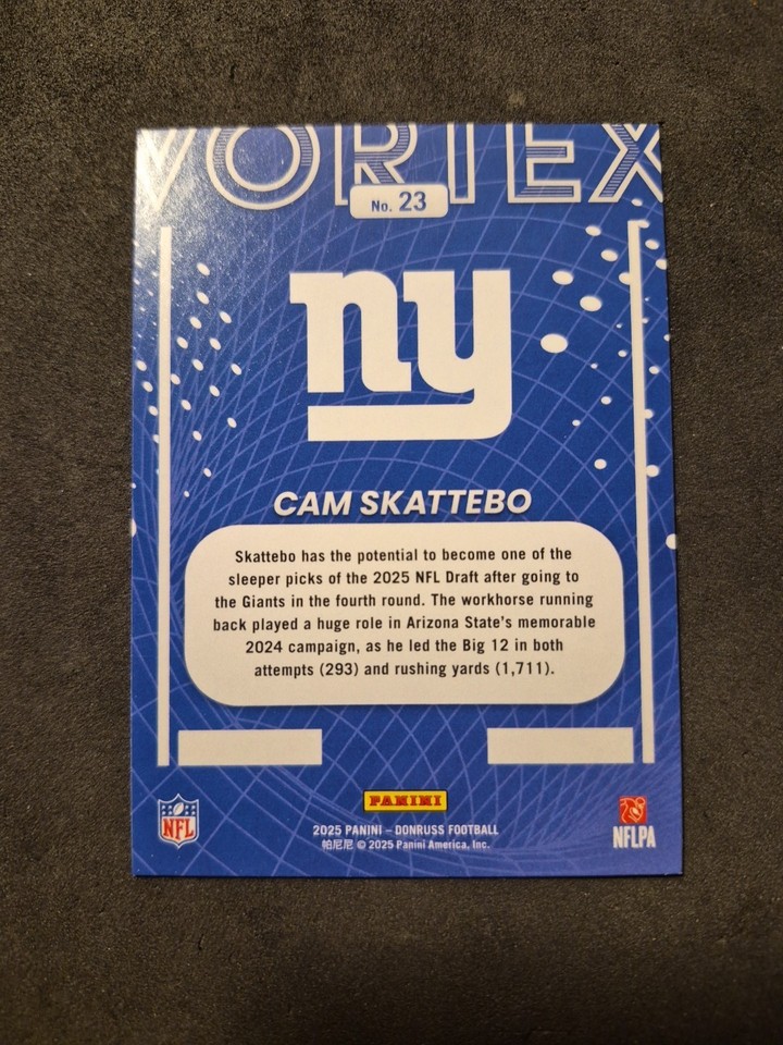 Cam Skattebo [RC] #23 2025 Panini Donruss - Vortex Insert | eBay