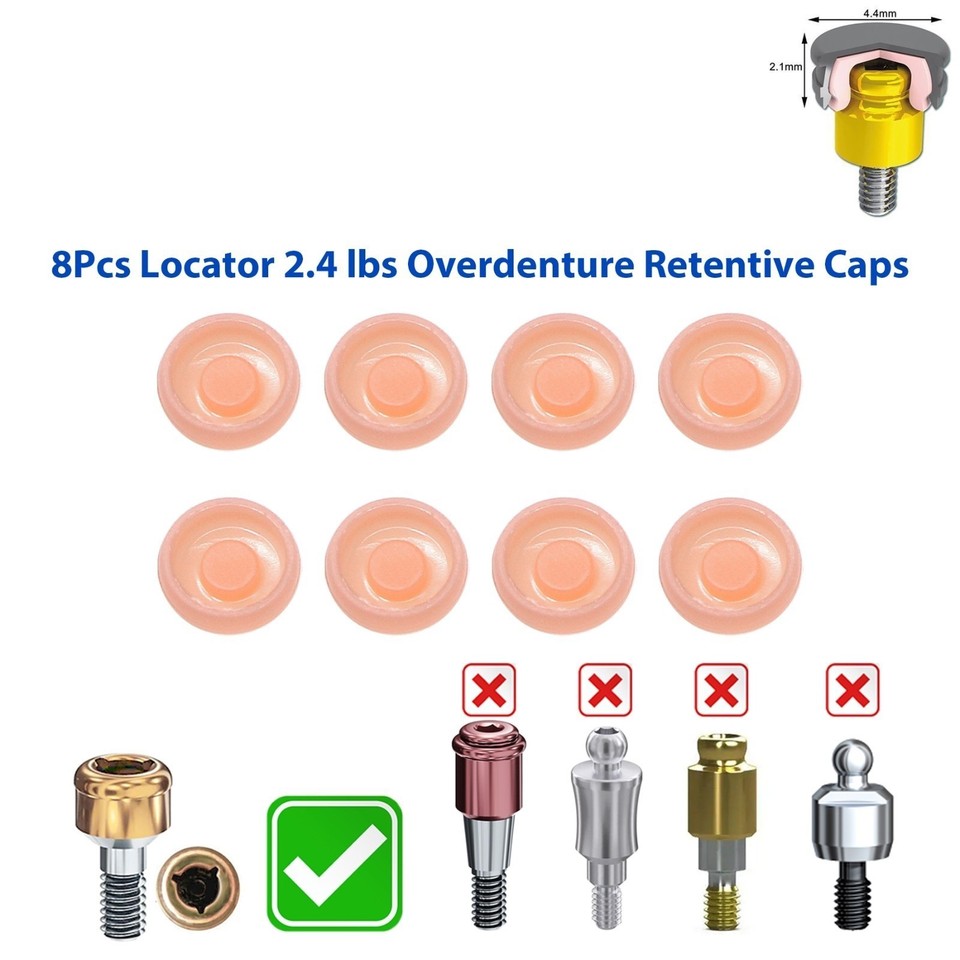 Dental Overdenture Abutment Retention Cap Locator male processing ...
