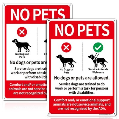 No Pets Sign, No Dogs or Pets Allowed Sign, Comfort/Emotional Support ...