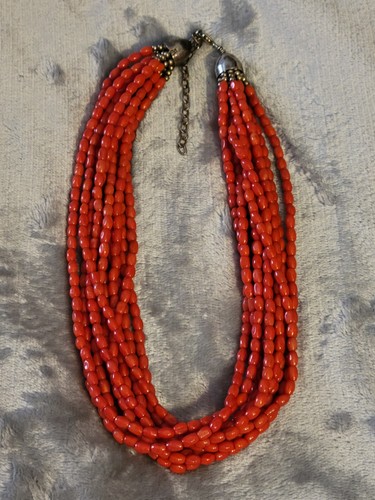 Sterling Silver DTR Jay King Red Coral Beaded 10 Strand Necklace | eBay