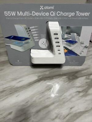 Atomi 20W Qi Wireless Charging Multiport Charge Tower | eBay