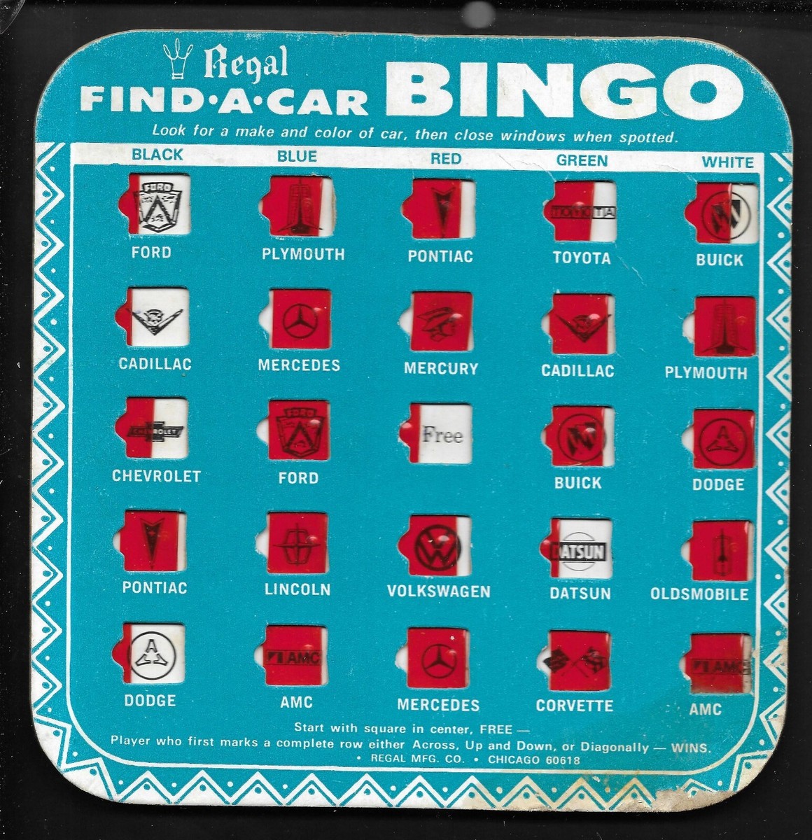 Car travel bingo cards - Kids travel games - Regal Games — Regal-games