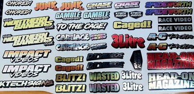 CHROME Banger stickers A4 FILLER sheet mardave kamtec oval RC 1/12th ...