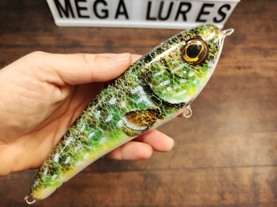 Jerkbait Firetiger Pike Custom Musky Wooden Lures Mega Lures | eBay