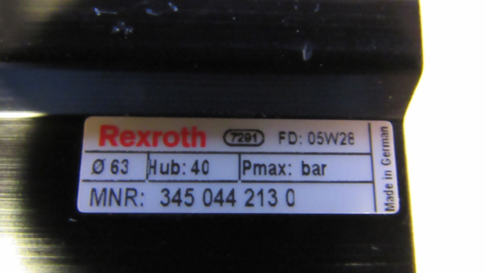 NEW REXROTH 7291 345 044 213 0 BORE 63MM STROKE 38MM PNEUMATIC AIR ...