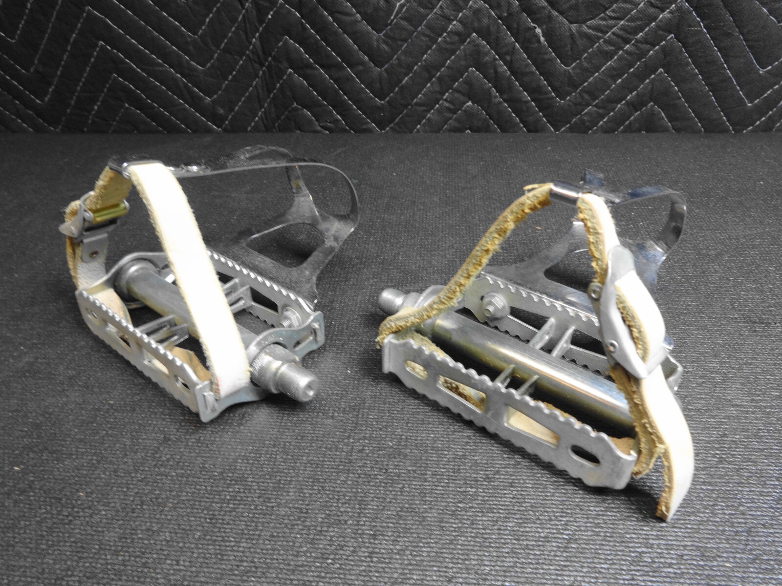 Vintage Union Pedals Christophe Toe Clip White Leather Strap | eBay