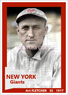 Art Fletcher - 1917 New York Giants - 2.5 x 3.5 custom card (blank back ...