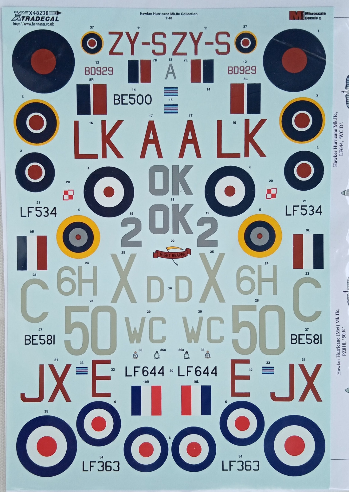 Xtradecal X48238 Hurricane IIC decals - errata list. - Aircraft WWII ...