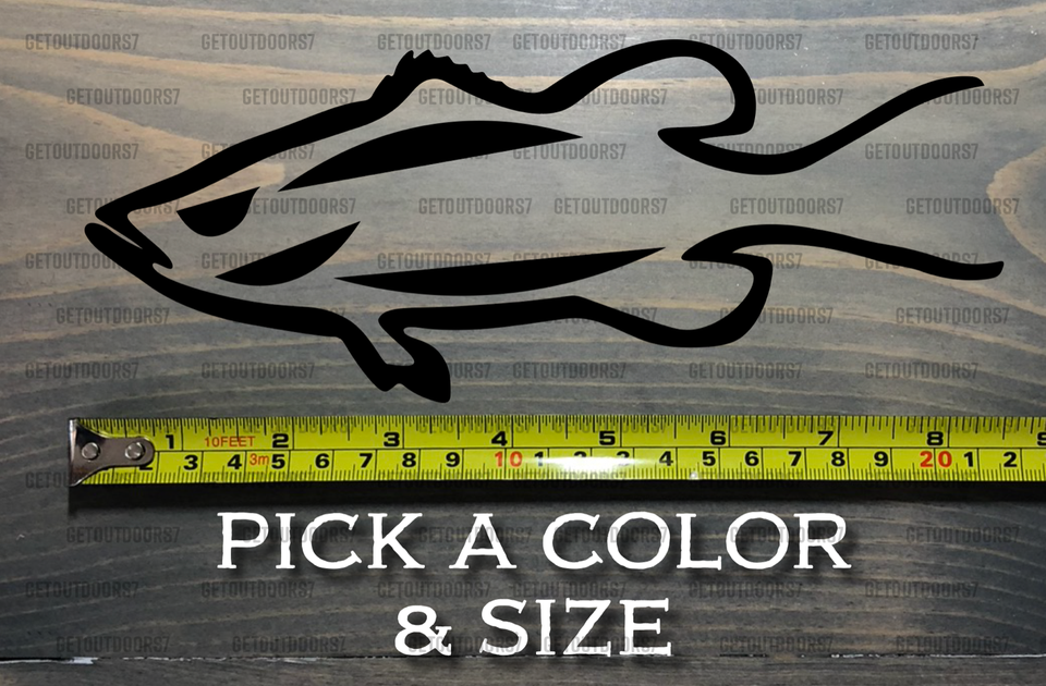 Striper Striped Bass Sticker Decal Fishing Black Stripper Smallmouth ...
