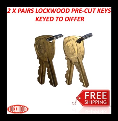 2 x Pairs of KD Lockwood Pre-Cut Keys Genuine Lockwood LW4 Pre-cuts ...