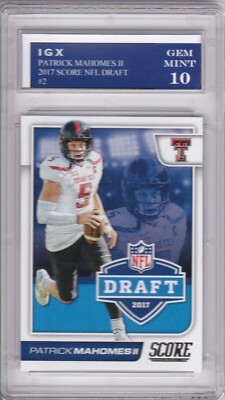 PATRICK MAHOMES ROOKIE CARD $$ GEM MINT 10 Football 2017 Score Draft ...