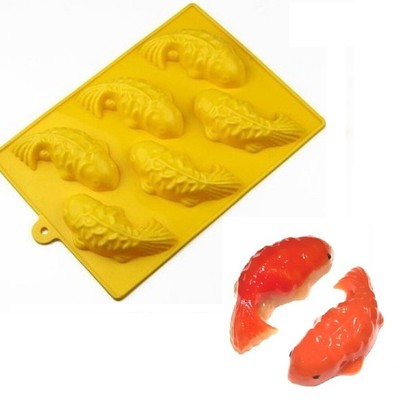 6 Fish Chocolate Jelly Mold Silicone Dessert Aspic Pudding Craft Soap ...