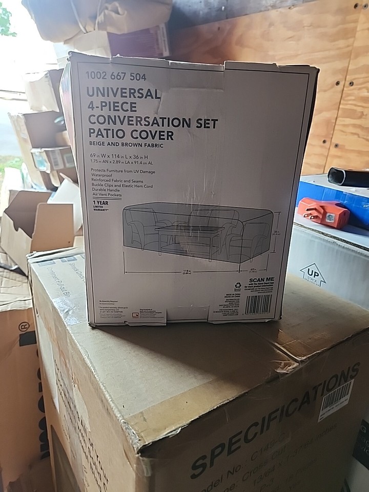 Hampton Bay Chat Set Outdoor Patio Cover Universal 4-piece Conversation ...