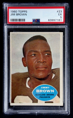 JIM BROWN 1960 TOPPS FOOTBALL CARD #23 PSA 5 EXCELLENT CLEVELAND BROWNS ...
