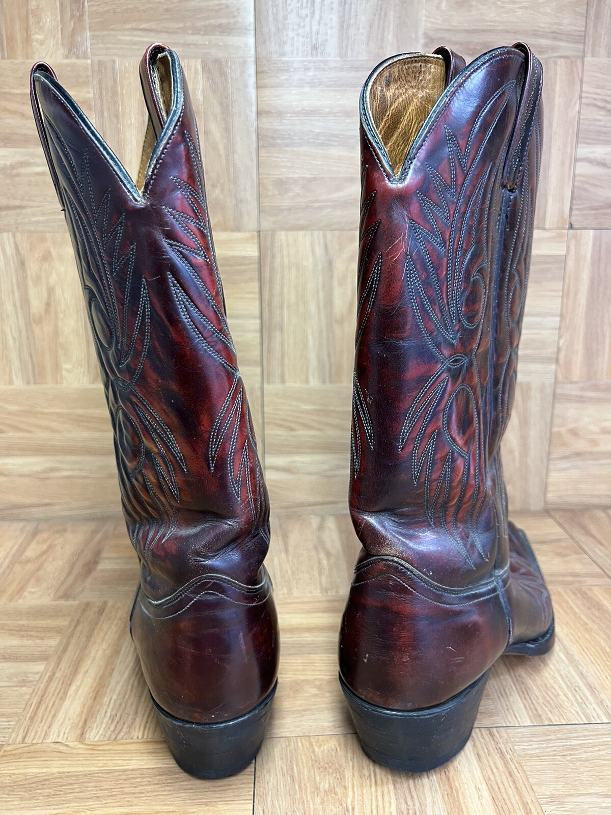 RARE🔥 J Chisholm Western Cherry Brown Red Leather Co… - Gem