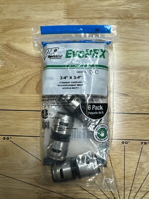 6 Pack SharkBite K016Z6 EvoPEX Straight Coupling 3/4" Push-to-Connect ...