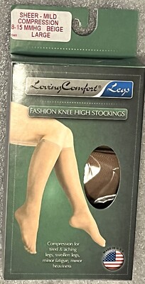 Loving Comfort Legs Fashion Stockings Sheer Mild Compression 8-15 MmHg ...