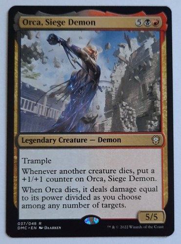 MTG 2022 Dominaria United Commander ORCA, SIEGE DEMON 037/048 Rare M/NM ...