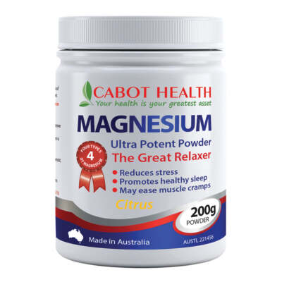 Cabot Health Magnesium Ultra Potent Citrus Powder 200g | eBay