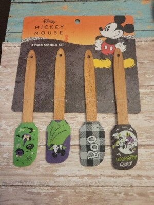 Disney Holiday Fall Halloween Mickey Mouse Silicone 4 Pack Spatula Set ...