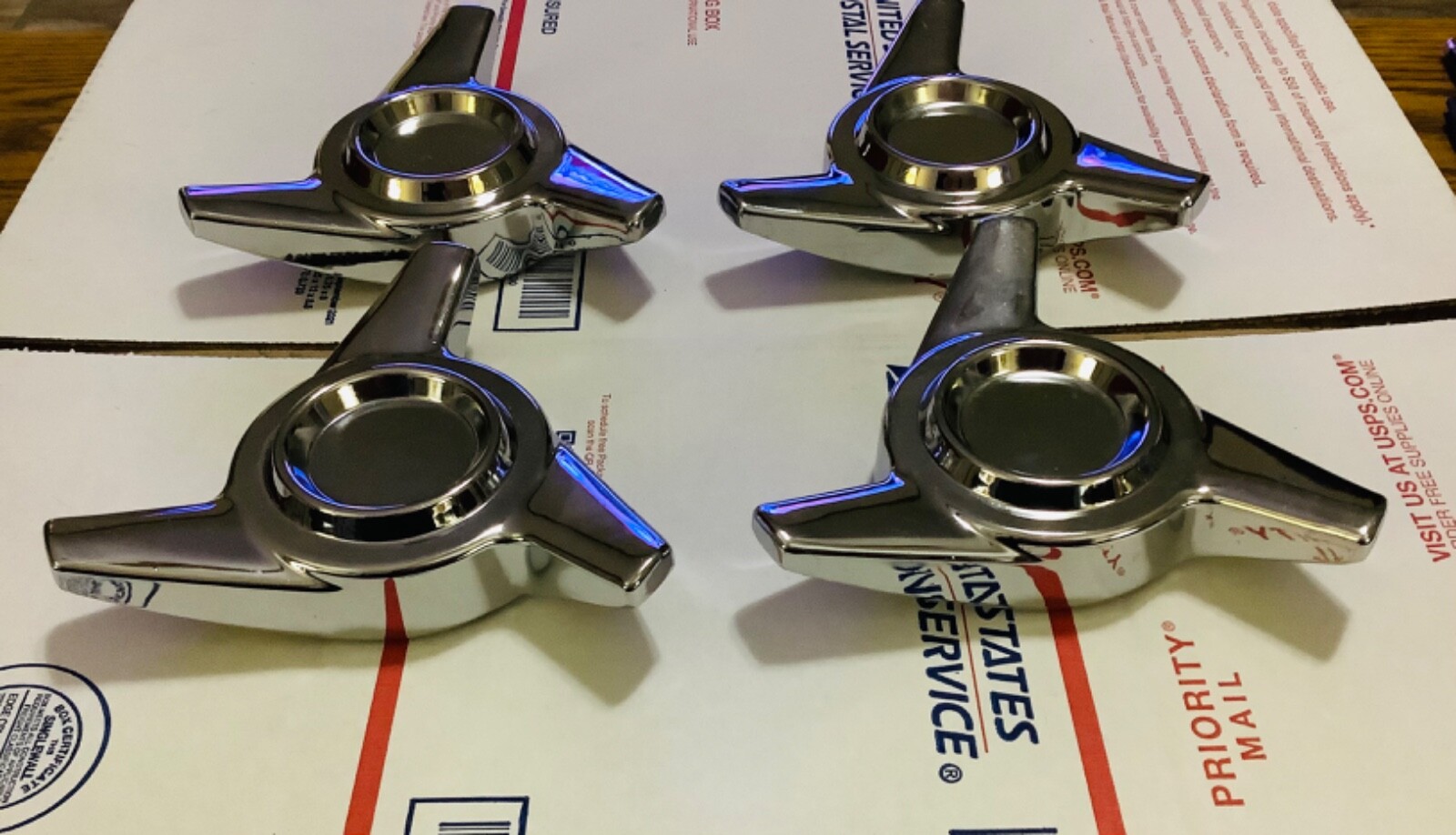 Set of 4. Chrome Swept Wing Spinners/ Knock offs. | eBay